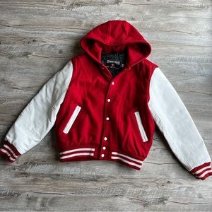 Stewart & Strauss | Jackets & Coats | Razorbacks Wool Leather Letterman ...